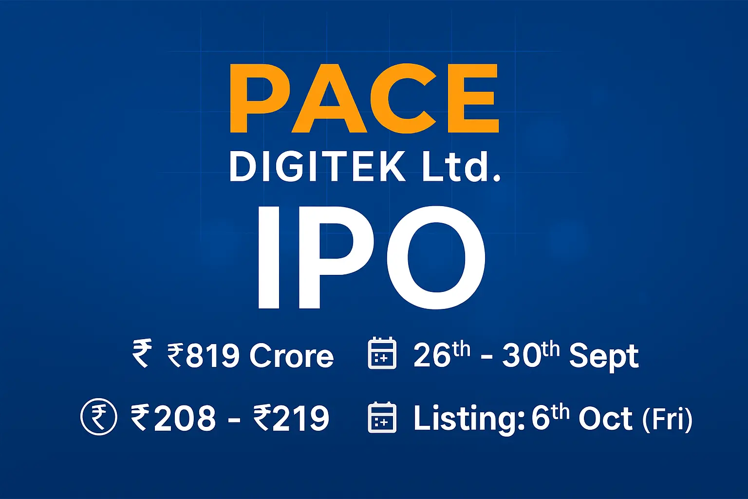 Pace Digitek Ltd. IPO: Price, Date, lot Size and GMP